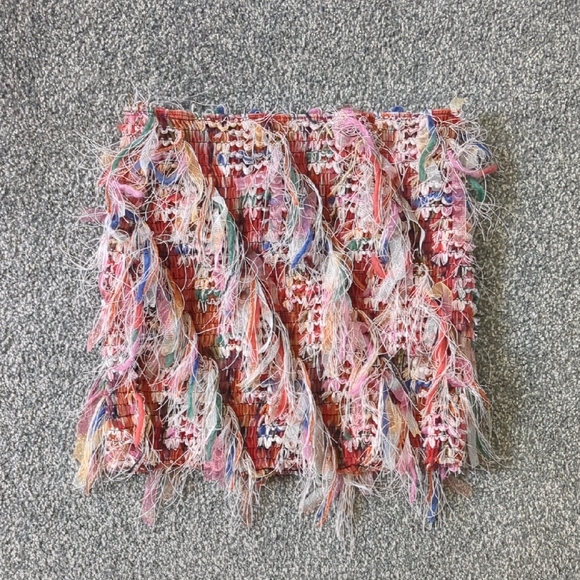 Micas | Skirts | Vibrant Multicolor Fringe Mini Skirt | Poshmark